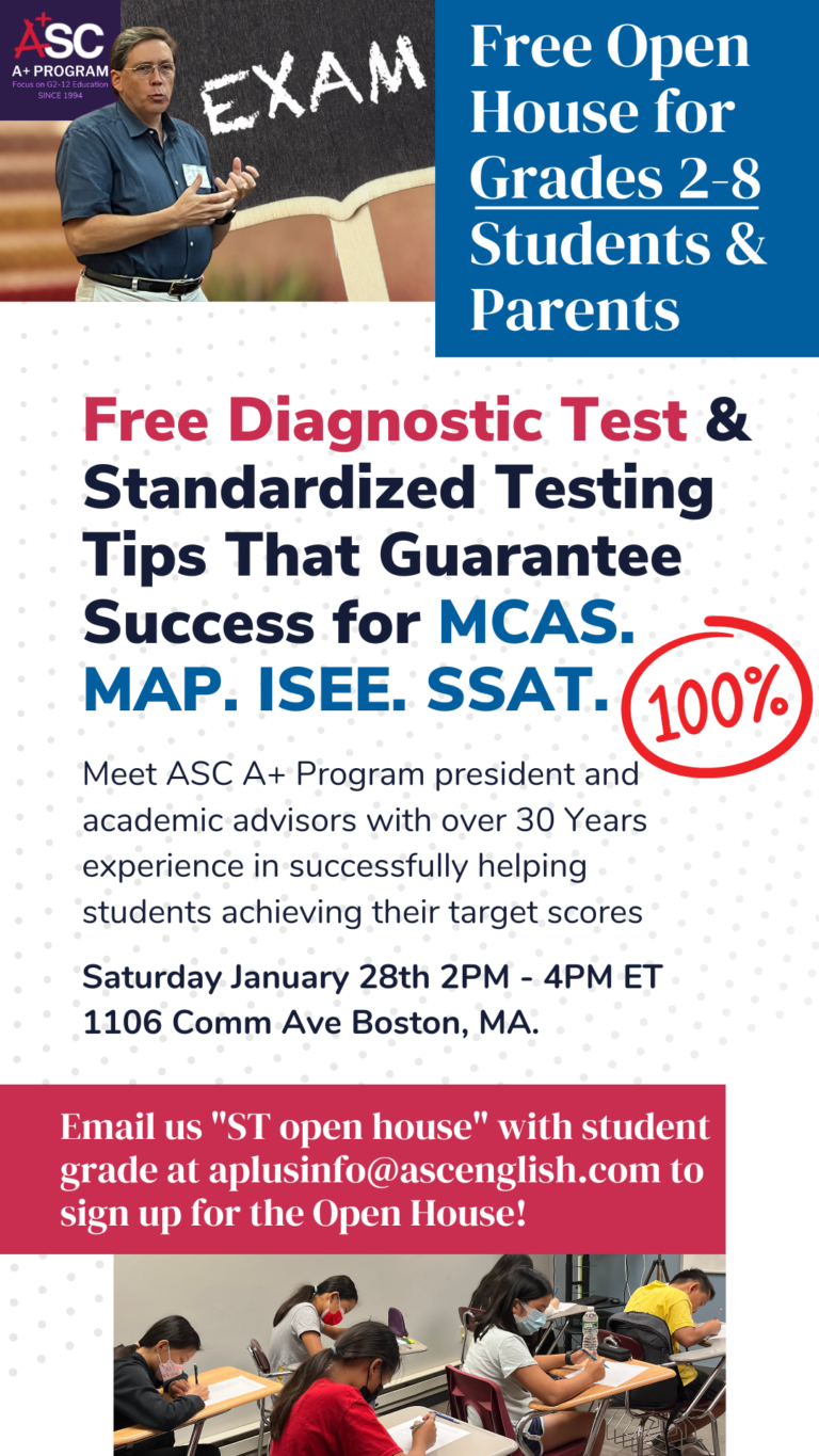 Free Open House for Grades 2-8 Students & Parents: Free Diagnostic Test ...
